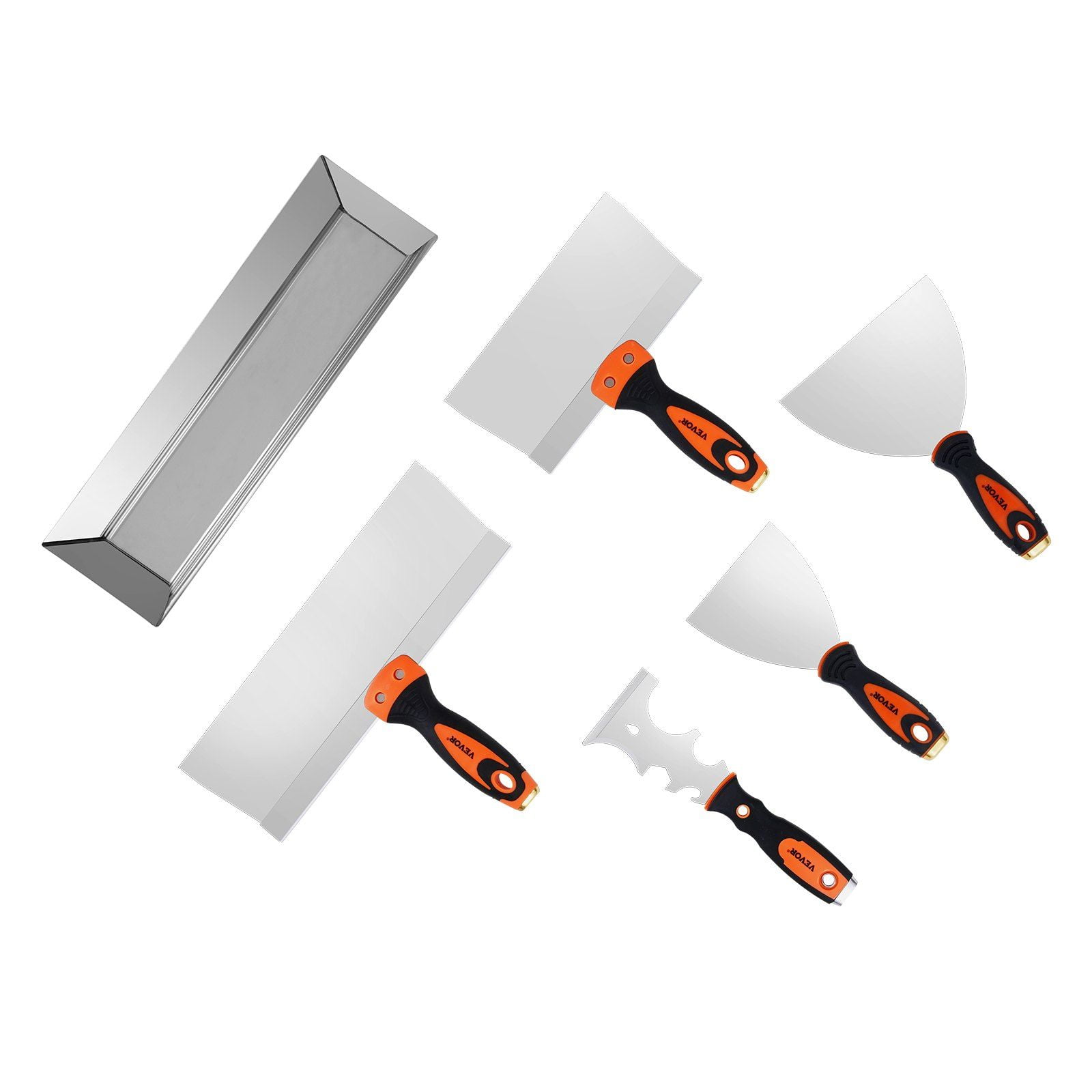 6PCS Drywall Knife Set, Stainless Steel Putty Knife and Scraper Kit (3 ...
