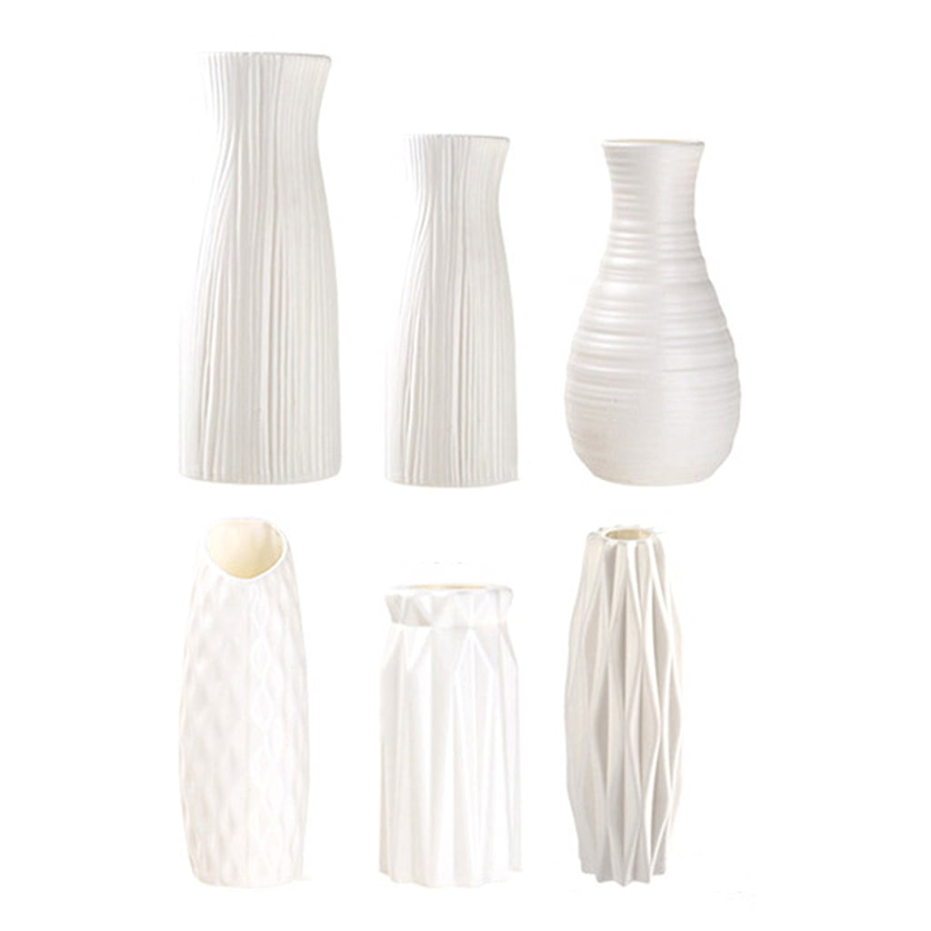 6PCS Elegant Plastic Flower Vases Holder Simple Small Flower Storage ...