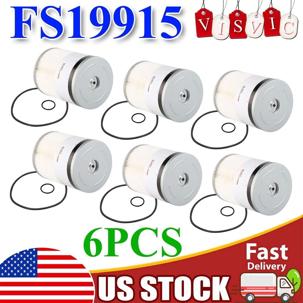 6PCS FS19915 L9915F Fuel Filter For Cummins with Water Separator Elemax ...