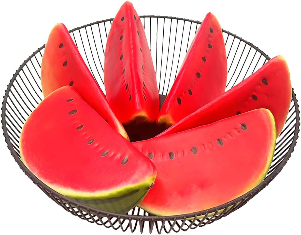 6PCS Fake Watermelon Slice Artificial Fruit Artificial Simulation Party ...