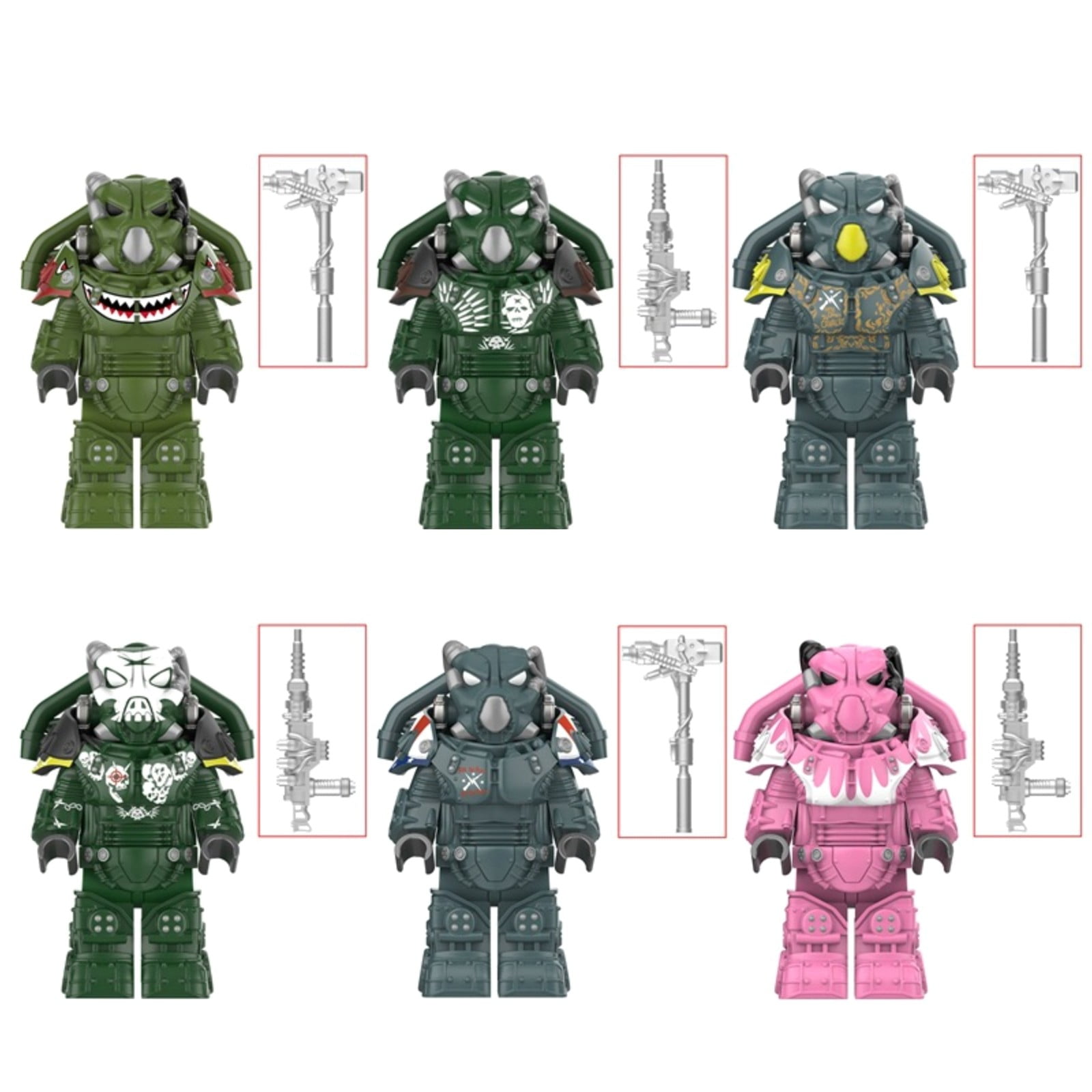6PCS Fallout Mech Power Armor Minifigures Building Block Set – Post ...