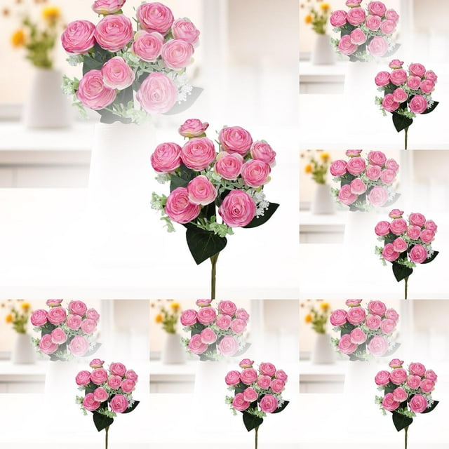 6PCS Rose Bouquet Set - Artificial Roses for Wedding Decorations ...