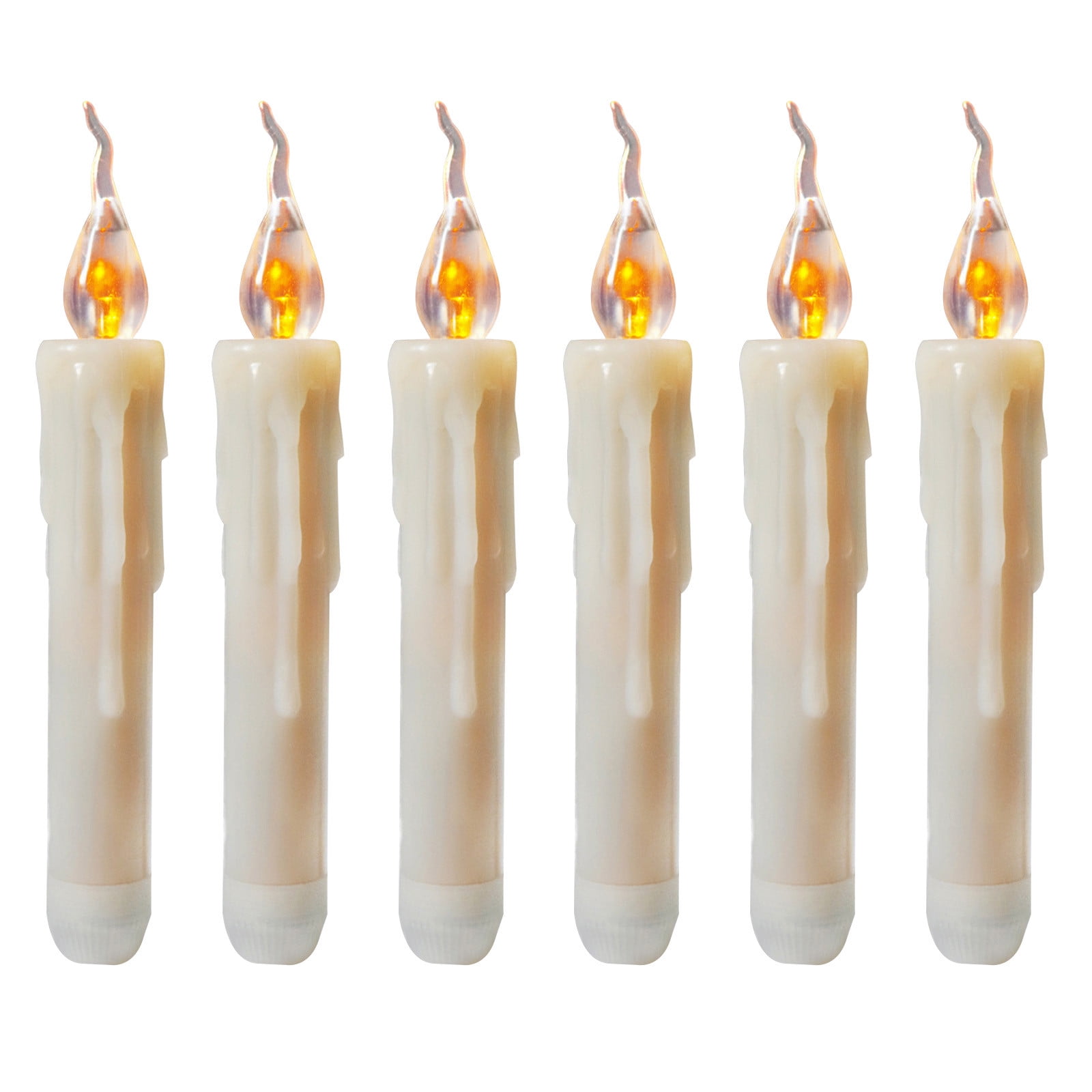JeashCHAT 6PCS Flameless LED Taper Candles, Battery Operated, Indoor ...