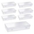 6PCS Flat Rectangular Box,Clear Storage Containers,Plastic Storage Box ...