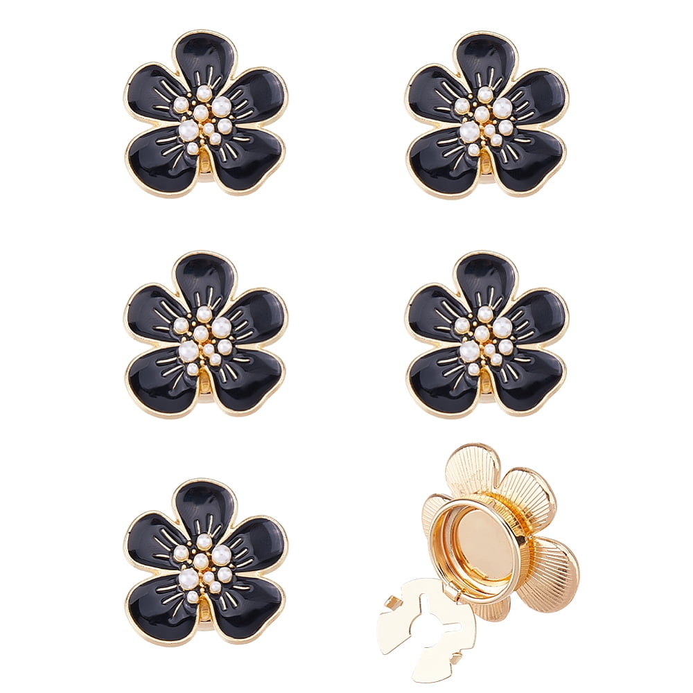 6PCS Flower Cufflinks Camellia Button Covers Elegant Women Cuff Link ...