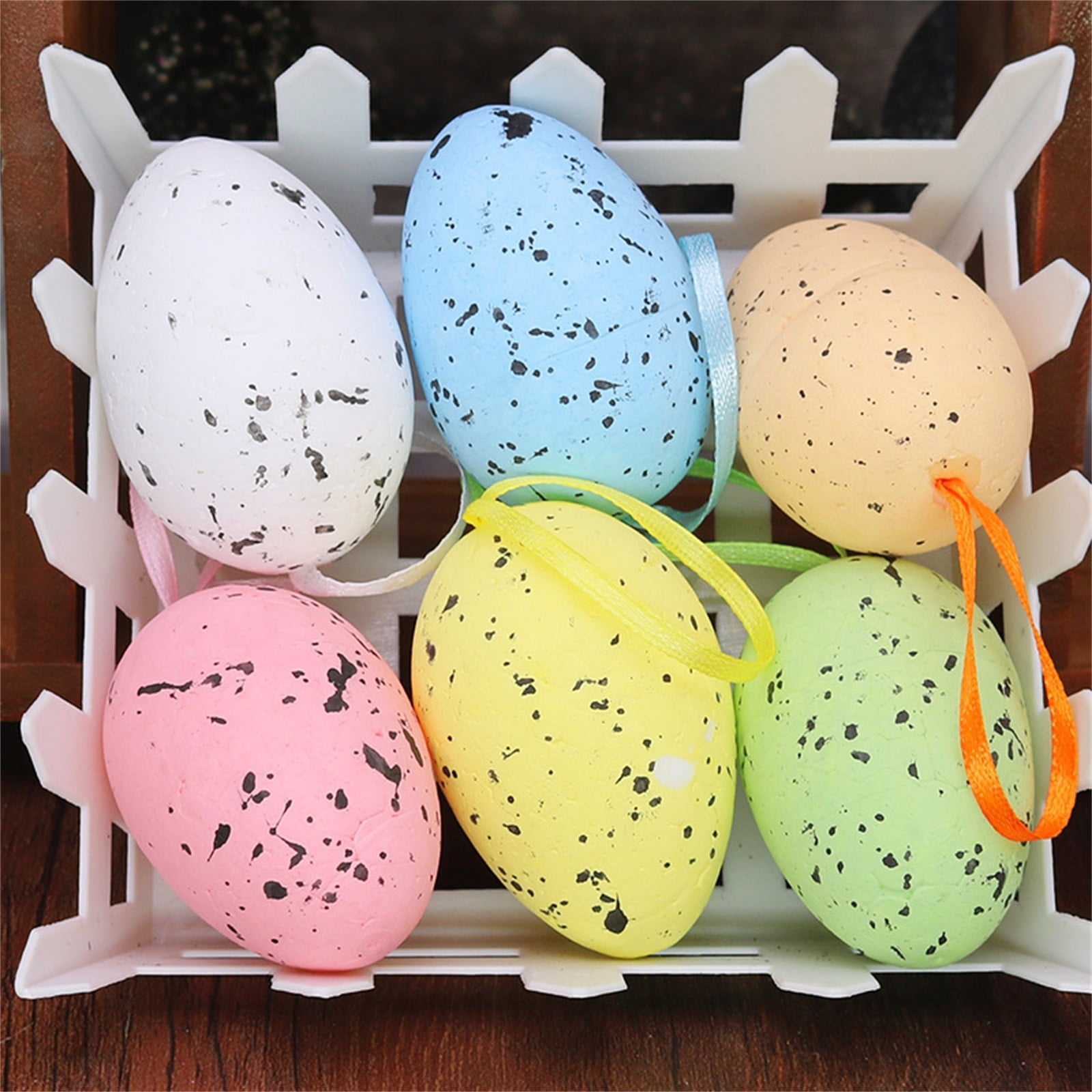 6PCS Foam Easter Eggs, Assorted Pastel Speckled Easter Eggs for Easter ...