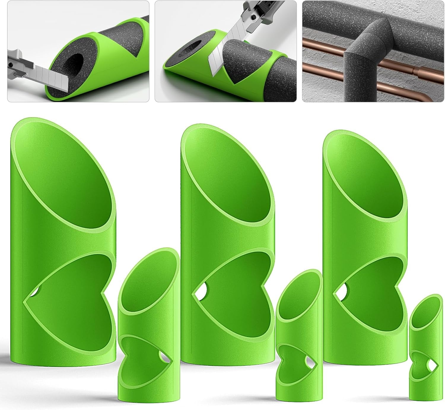 6PCS Foam Pipe Cutter, 6 Sizes Pipe Insulation Foam Water Tube Cutter ...