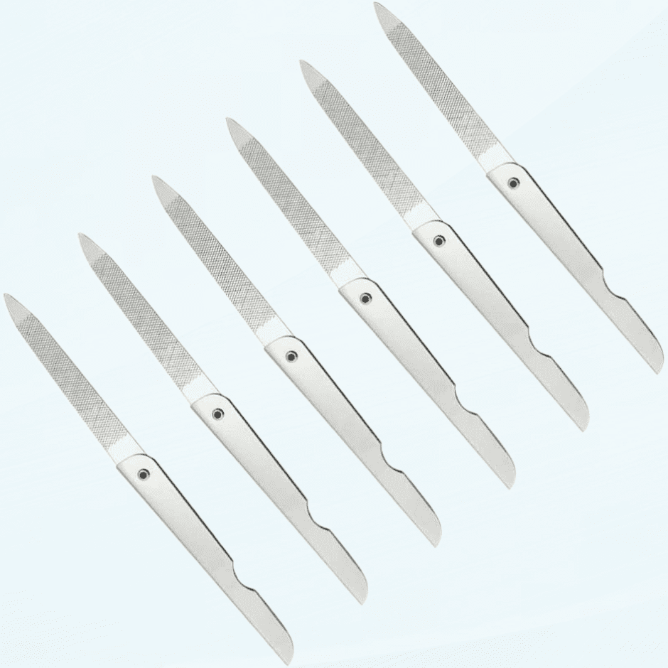 6PCS Folding Nail File Stainless Steel Nail Files with Comfortable ...