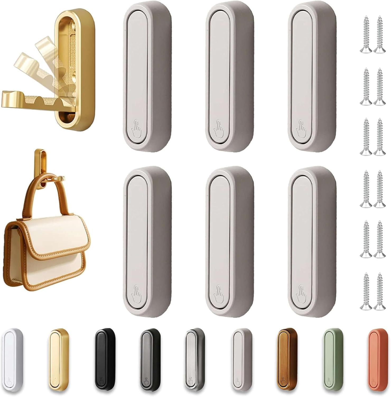 6PCS Folding Wall Hooks, Foldable Coat Hooks Heavy Duty Foldable Hook ...