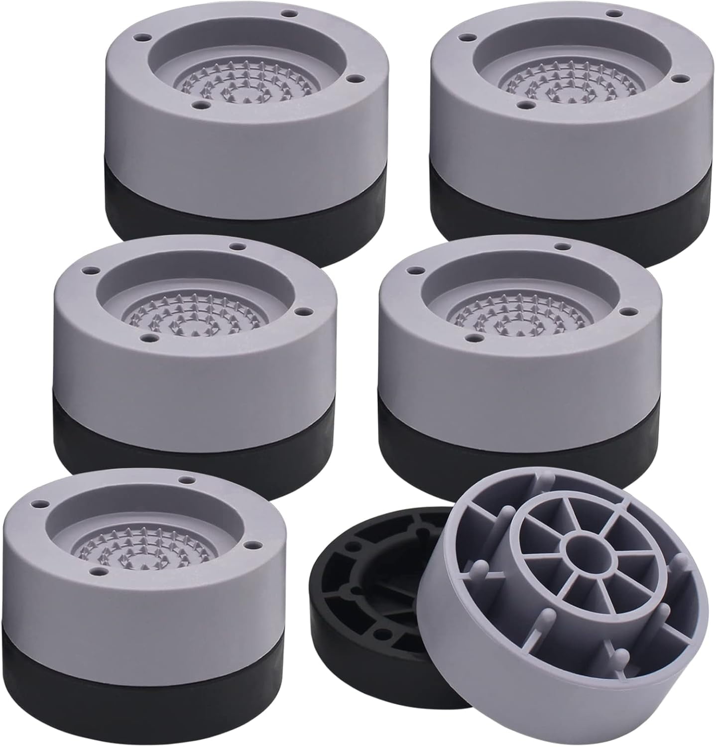 6PCS Furniture Risers, Adjustable Bed Frame Risers, Stackable Shock ...