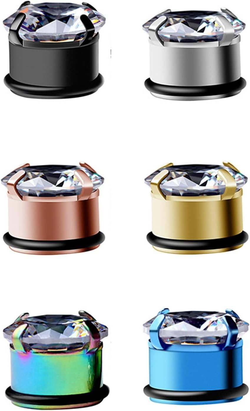 6PCS Gauge Stretching Kit Insert, with Cubic Zirconia Ear Tunnels Plugs ...