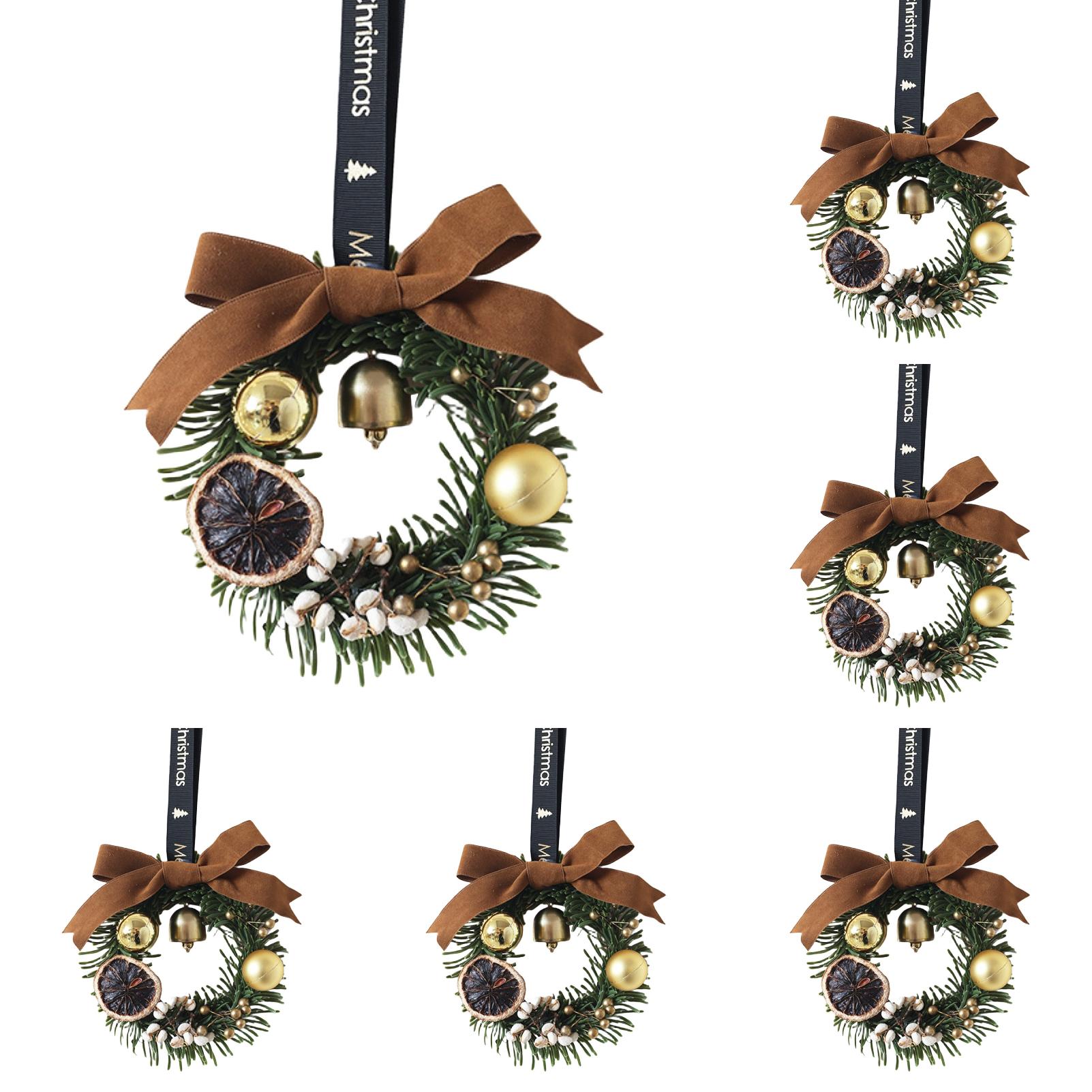 6PCS Glitter Christmas Bells Wreath Ornaments Set – Sparkling Mini ...