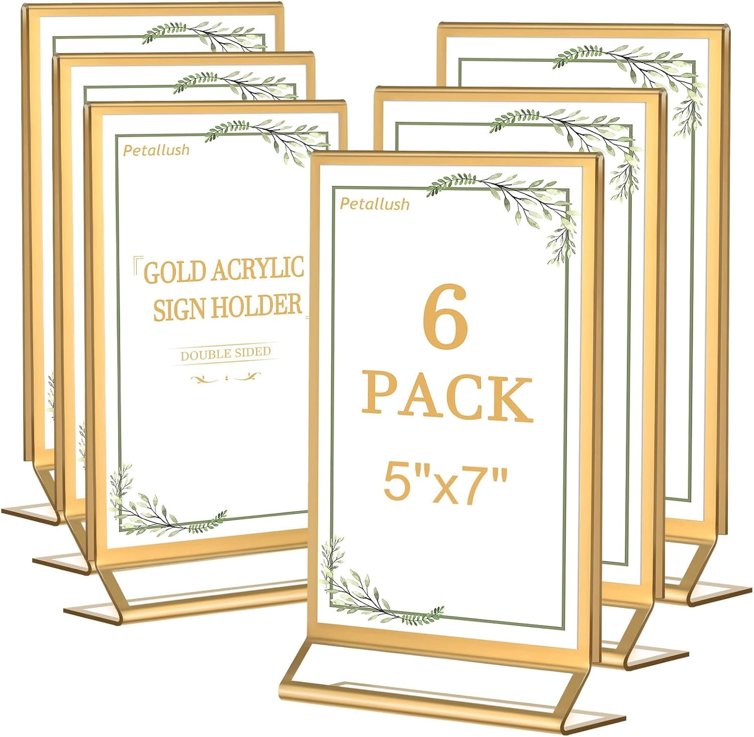 6PCS Gold Acrylic Picture Frame Stands Holders for Tables Display 5x7 ...