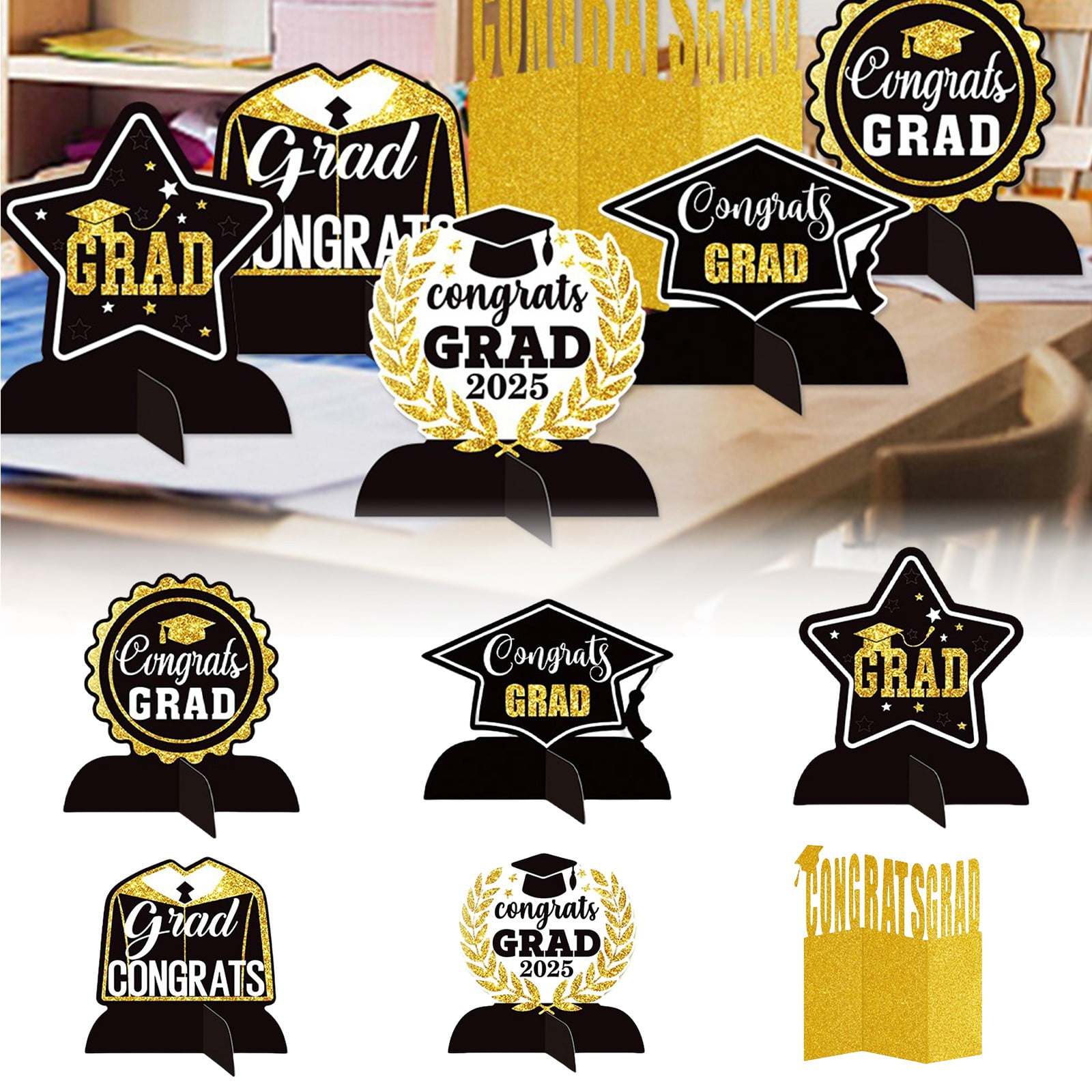 6PCS Graduation Decorations Class of 2025, Congrats Grad Table ...
