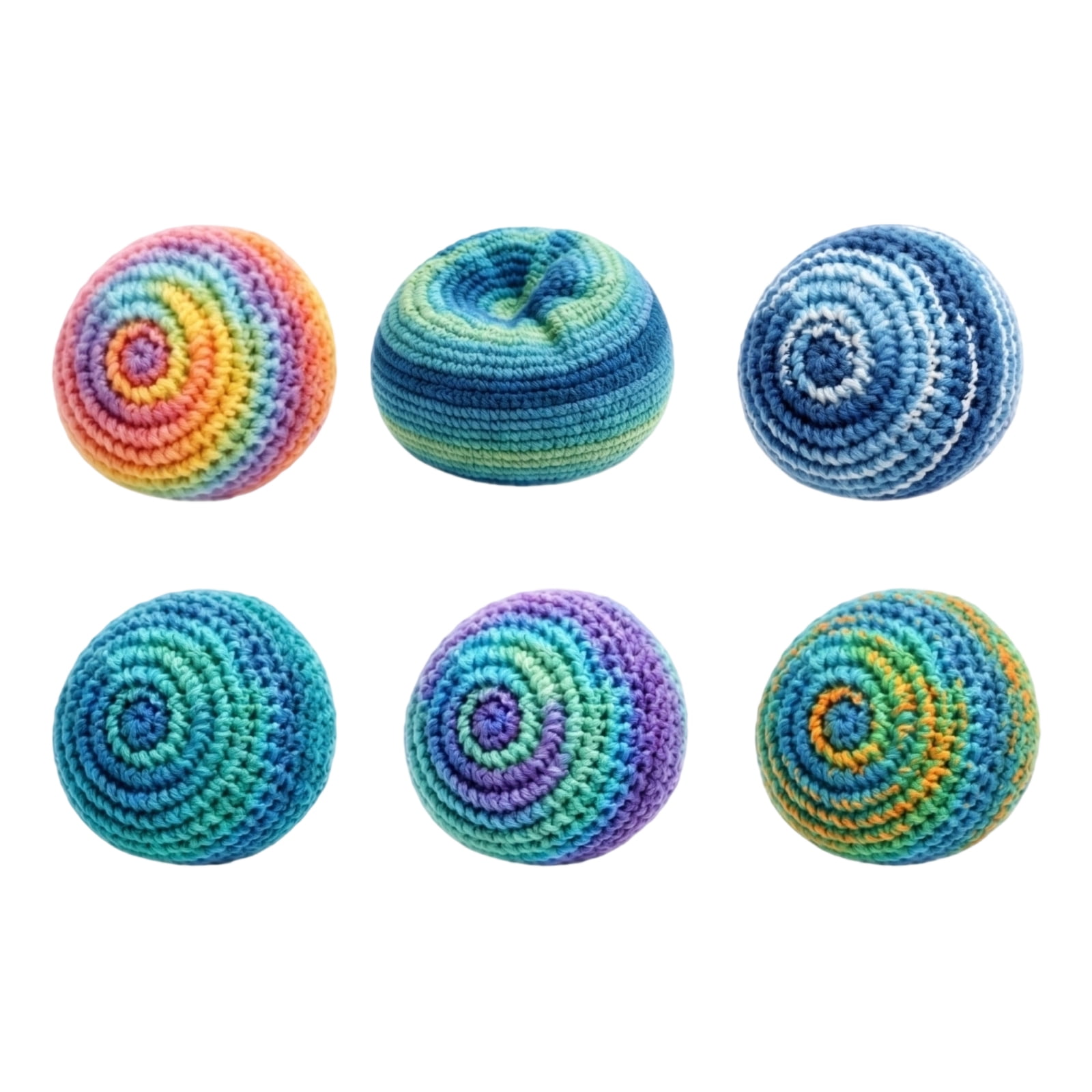 6PCS Hacky Footbag (Yarn-Filled), Footbag Sack Dirt Bag, Handmade ...