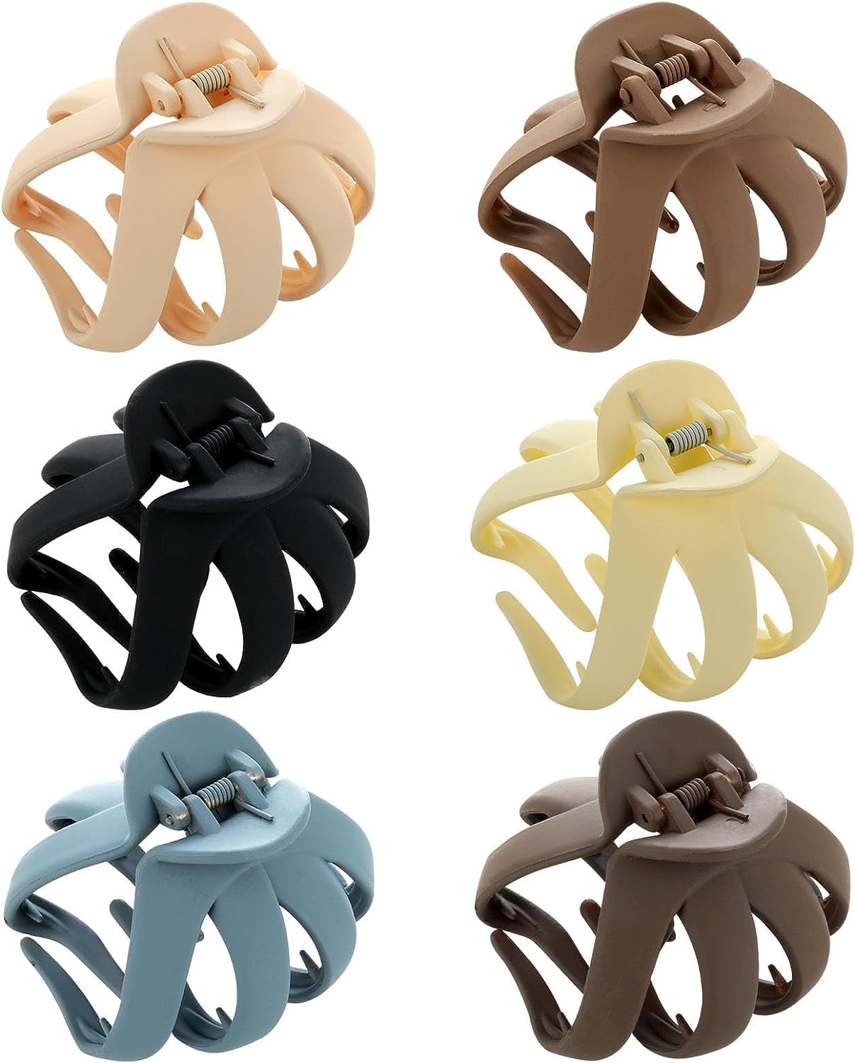 6PCS Hair Claw Clips Octopus Hair Clip Non-slip Matte Hair Clips 3.15 ...