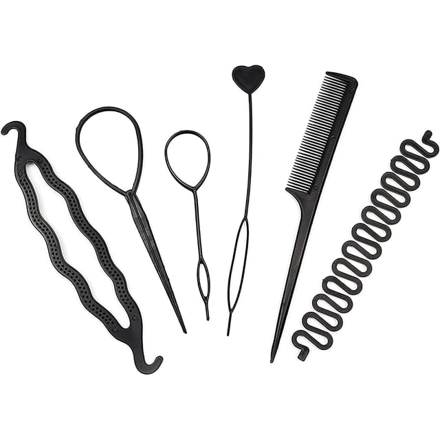6PCS Hair Styling Accessories Topsy Tail Hair Tool Hair Braiding Tools ...