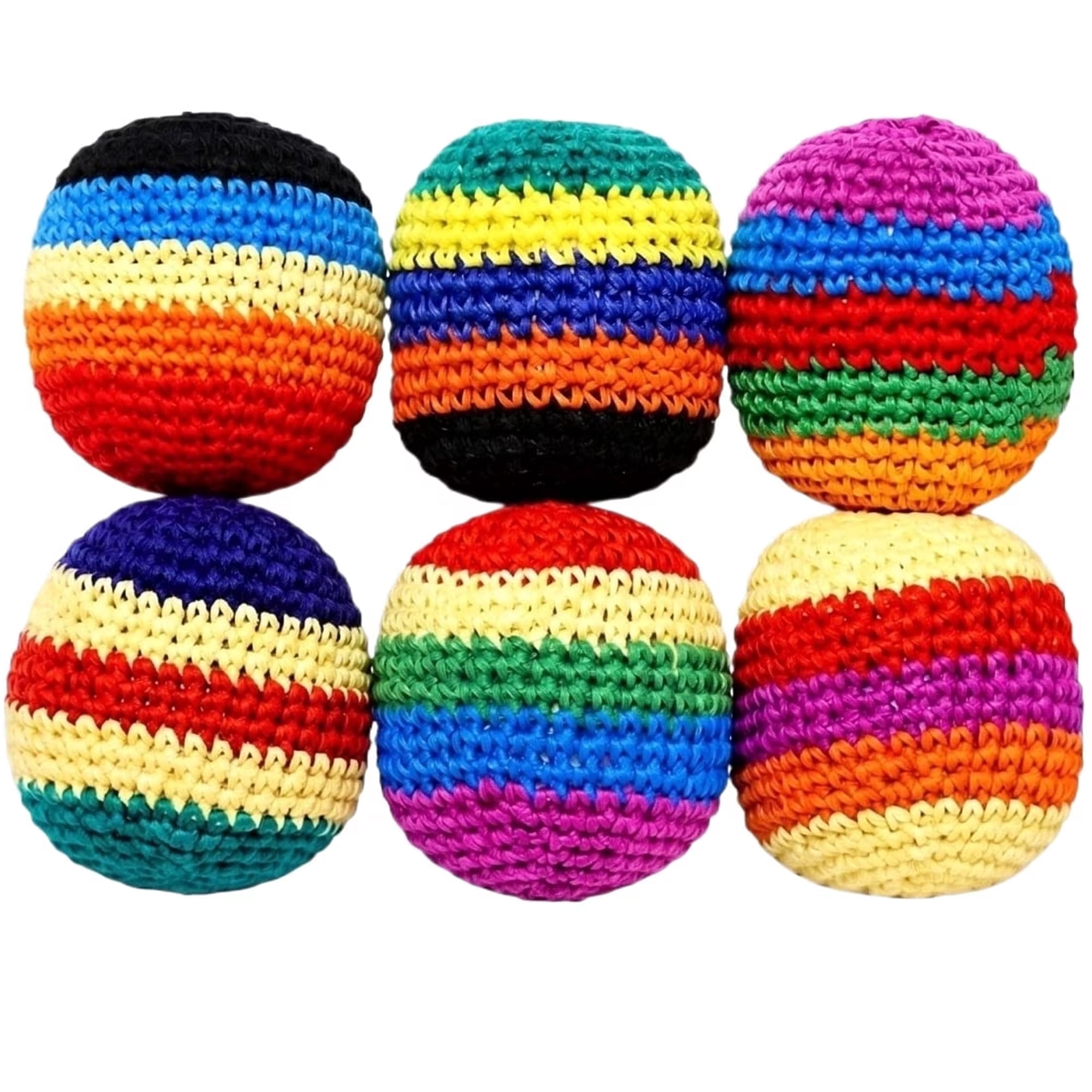 6PCS Hand-Made Knitted Hacky Sack, 2026 Upgraded Assorted Foot Bag ...