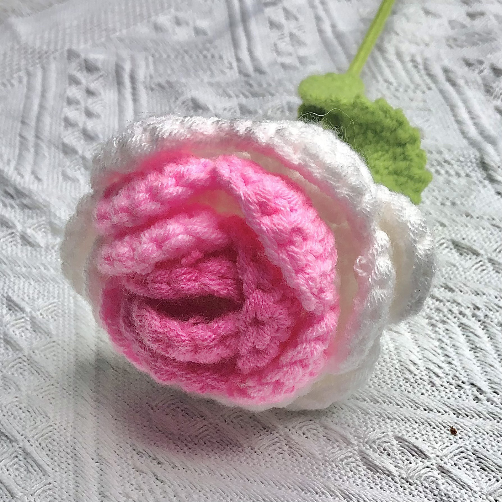6PCS Hand-Woven Roses,Crochet Knitted Rose Flower Bouquet, Handmade ...