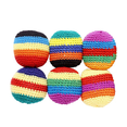 6PCS Handmade Knitted Hackys Set, Colorful Crochet Footbag Sacks ...