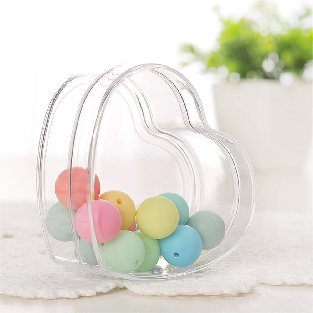 6PCS Heart Shape Candy Boxes Wedding Favor Party Plastic Candy Gift Box ...
