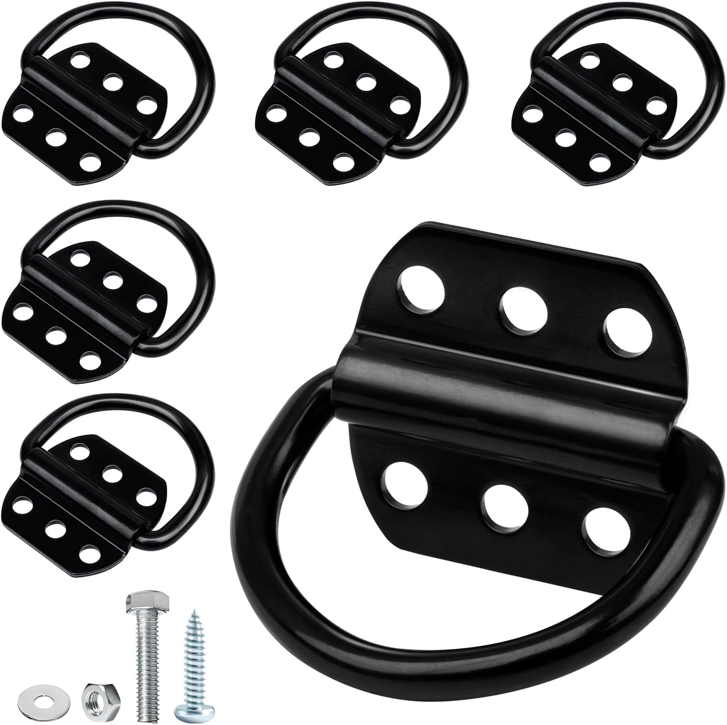 6PCS Heavy Duty Trailer D Ring Tie Down Anchors for Trailer and Truck Bed,3500 Pound Breaking ...