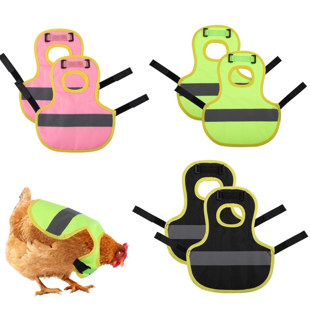 6PCS Hen Reflective Vests, Hen Saddles with Adjustable Magic Tape ...