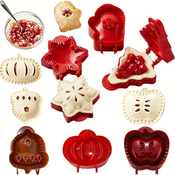 6PCS Holiday Mini Pie Molds, Mini Hand Apple Pie Maker for Baking, Hand ...