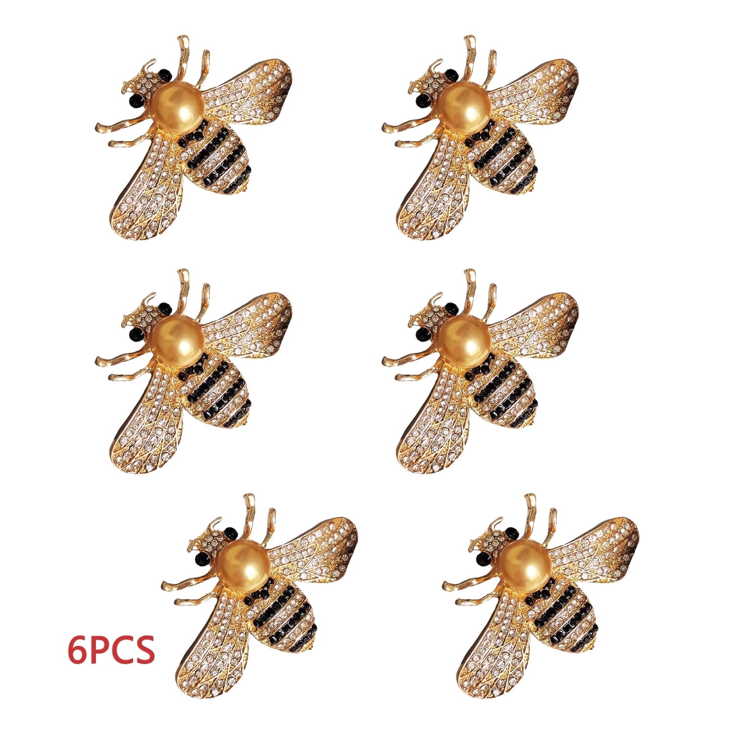 6PCS Honey Bee Brooches for Women Fashion Mother of Pearl Brooch Pins ...