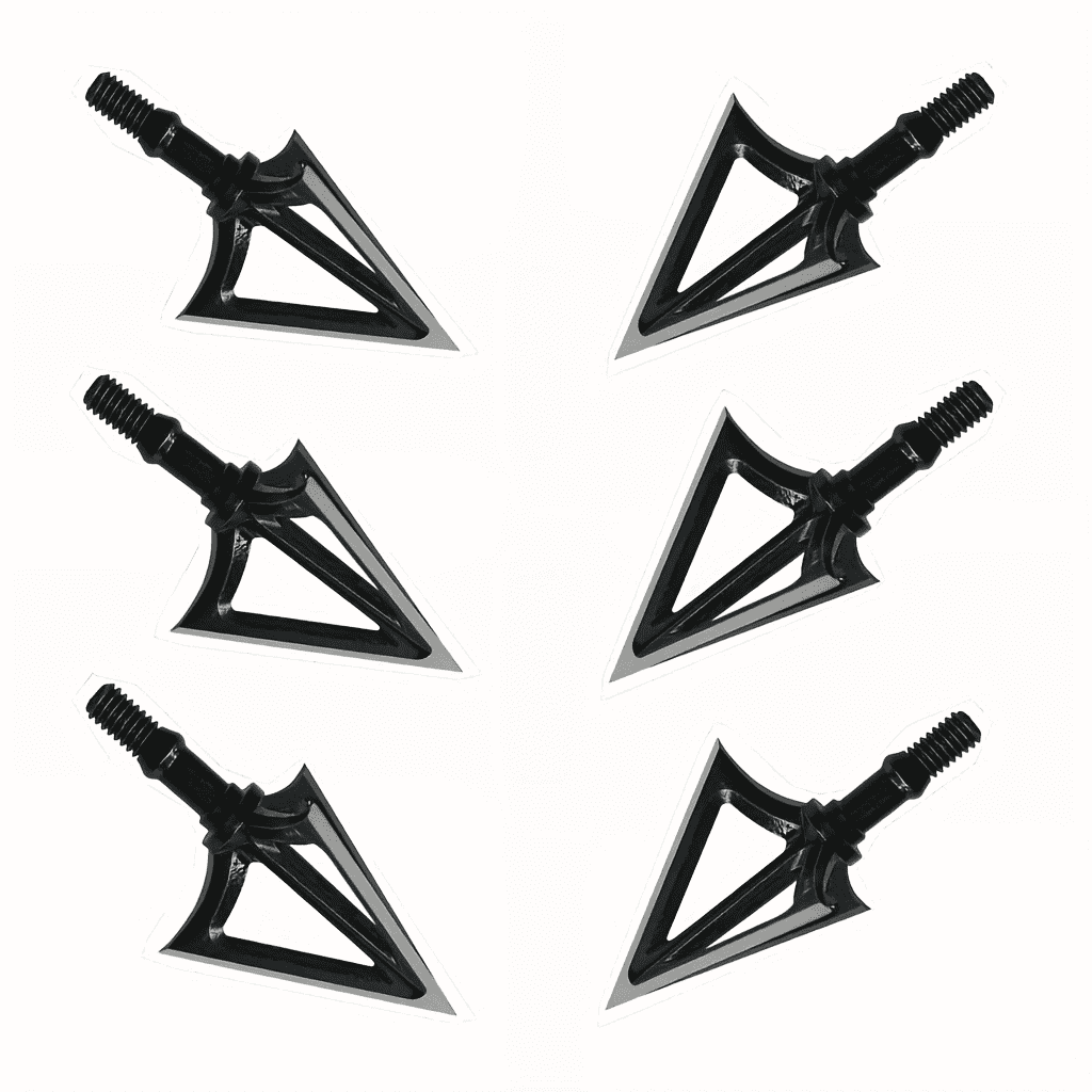 6PCS Hunting Broadhead 100 Grain Premium Solid Arrow Tip 3 Fixed Blade ...