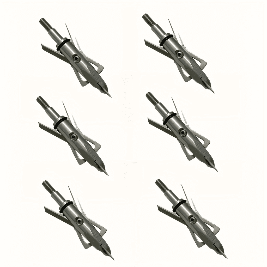6PCS Hunting Broadhead, Crossbow X, 2-Blade 100 Grain 2" Cutting Dia ...