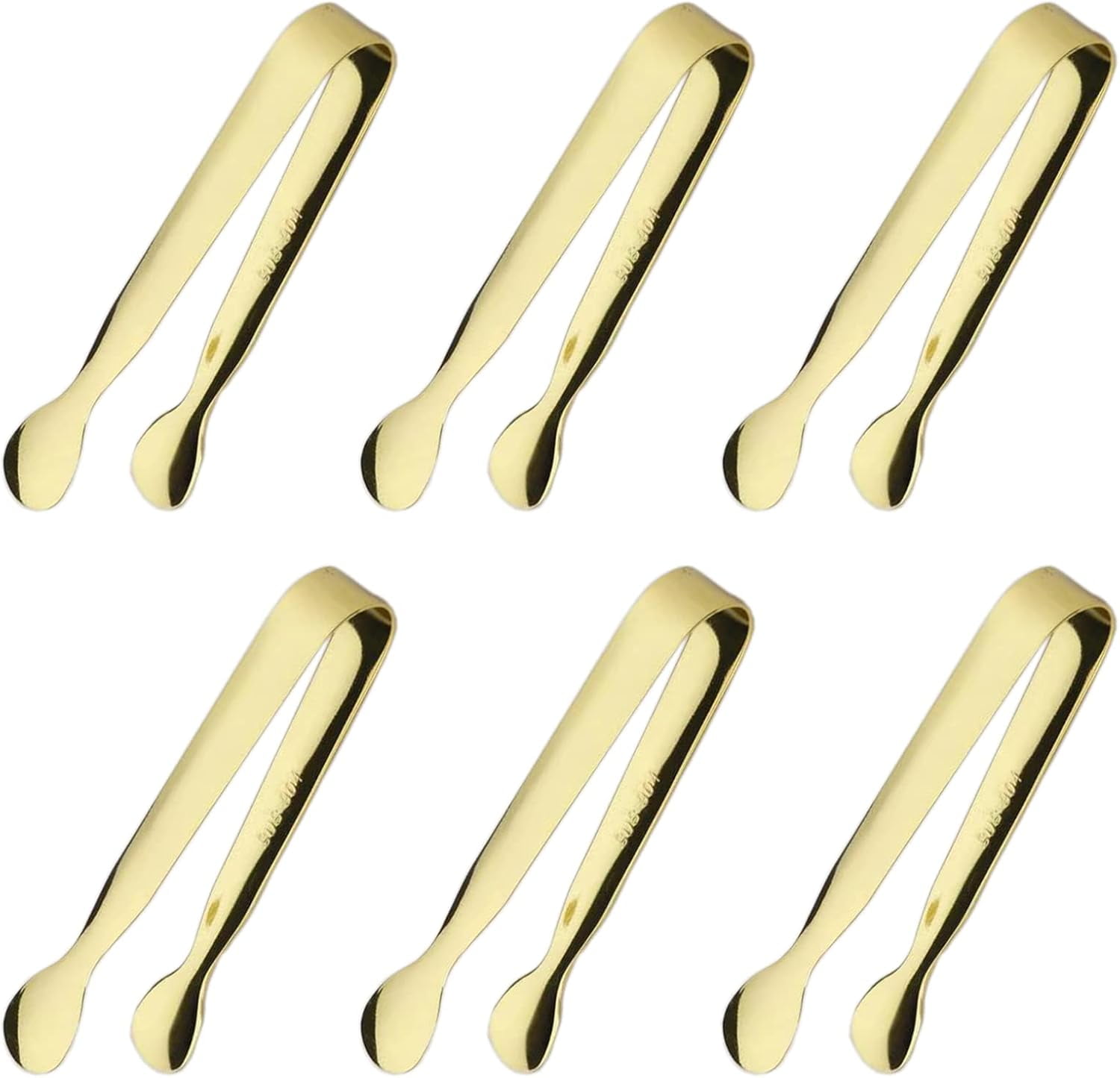 6PCS Ice Tongs Mini Sugar Tongs 4.25Inch Stainless Steel Small Serving ...