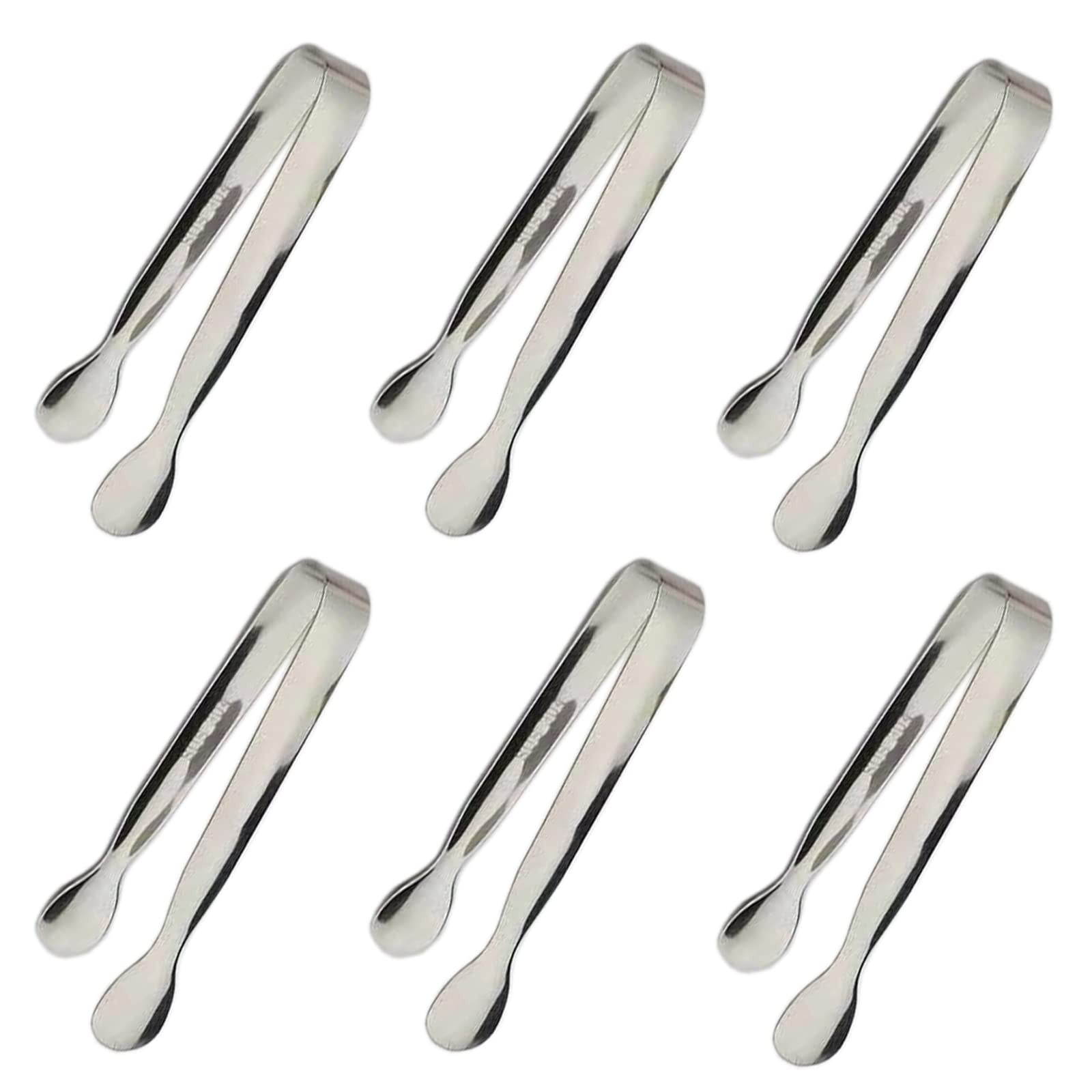 6PCS Ice Tongs Mini Tongs 4.25Inch Stainless Steel Small Serving Tongs ...