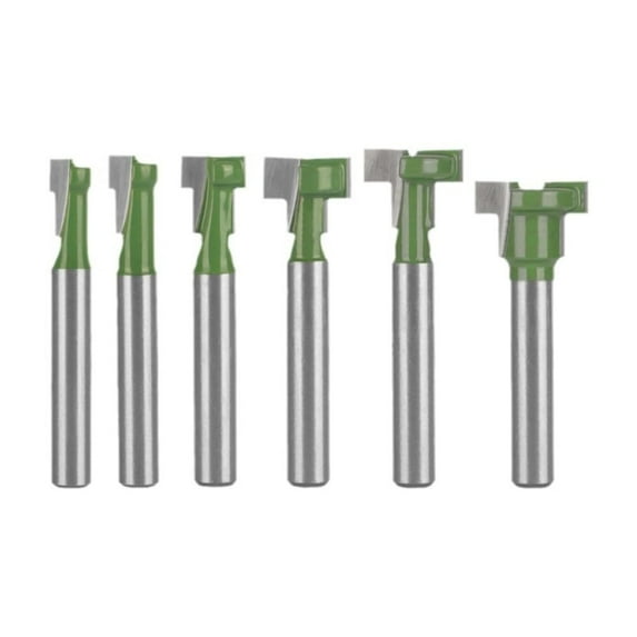 6PCS Keyhole Router Bits Set T Track T-Slot Bolts Router Bit Set 1/4 ...