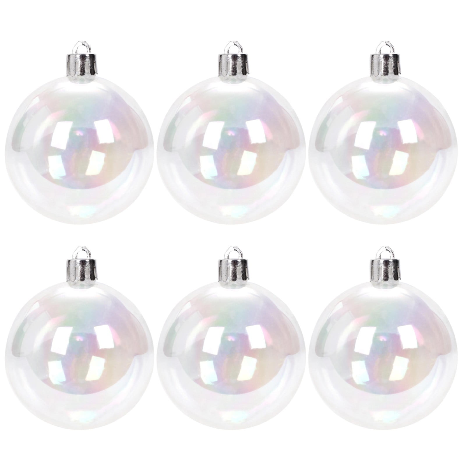 6PCS Large Clear Ball Ornaments,Fillable Christmas Balls Shatterproof ...