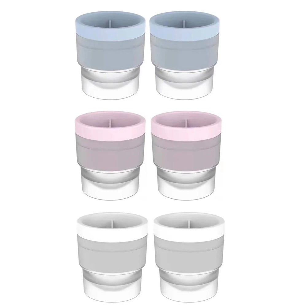 6PCS Large Round Ice Cube Mold Maker Slow Melting Silicone Ice Ball ...