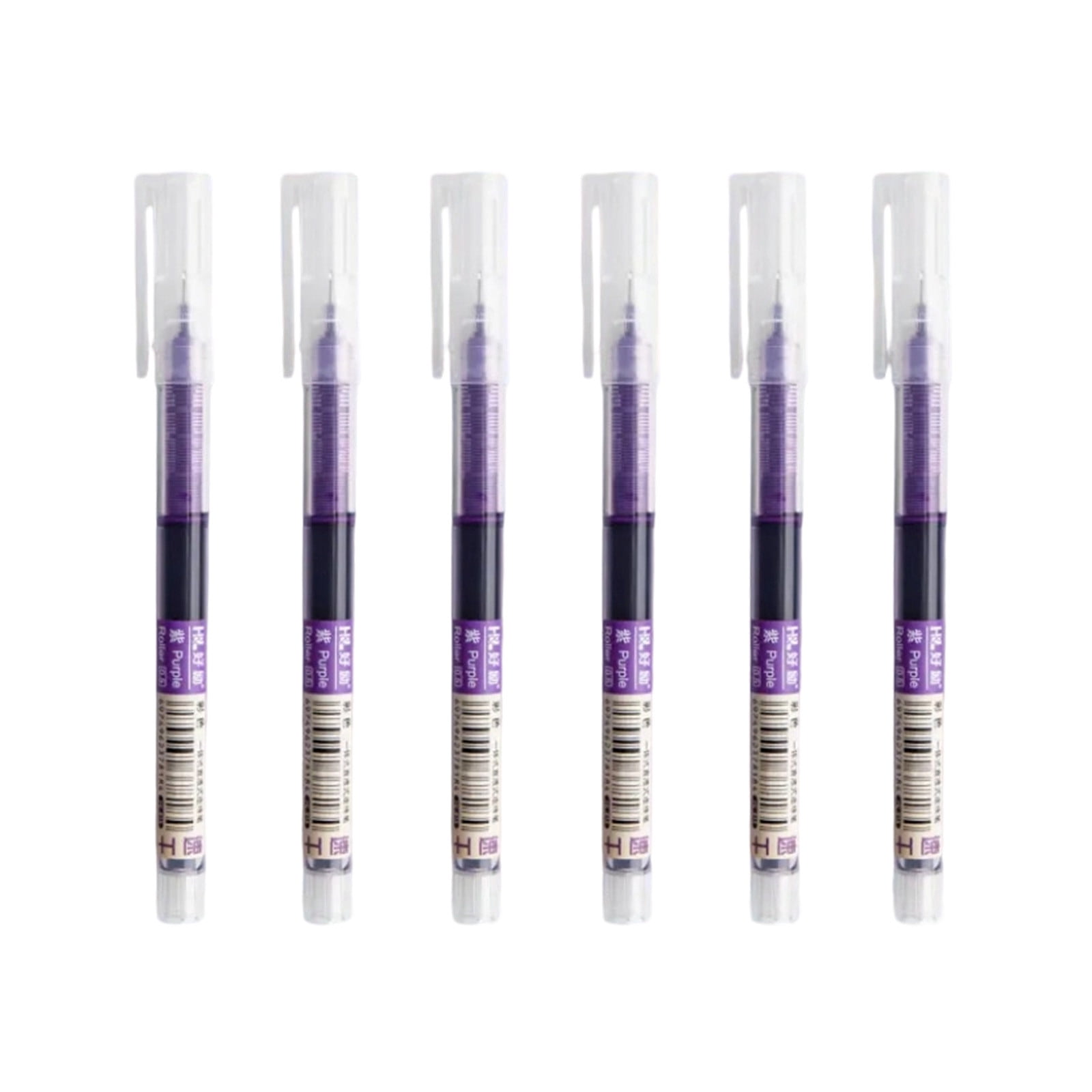 6PCS Liquid Ink Rollerball Pen Set, 0.5mm Fast Drying Fine Point Glossy ...