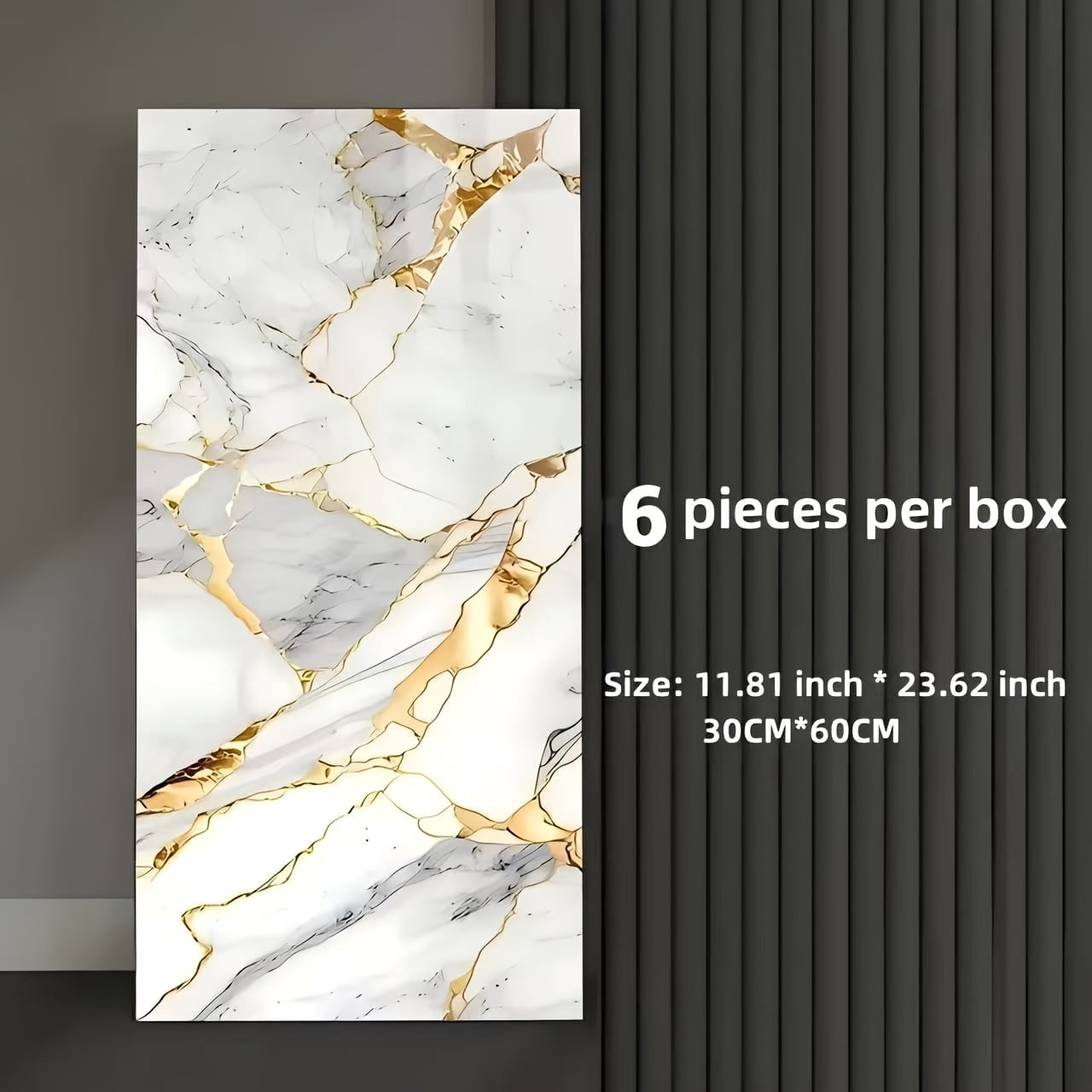 6PCS Luxury 3D Marble Effect Vinyl Wall Tiles – Peel and Stick ...