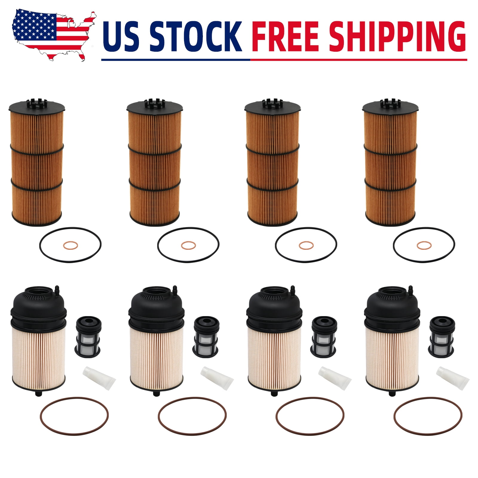 6PCS MK1001 Fuel & Oil Filter Maintenance Kits, LF17511 Oil Filter ...