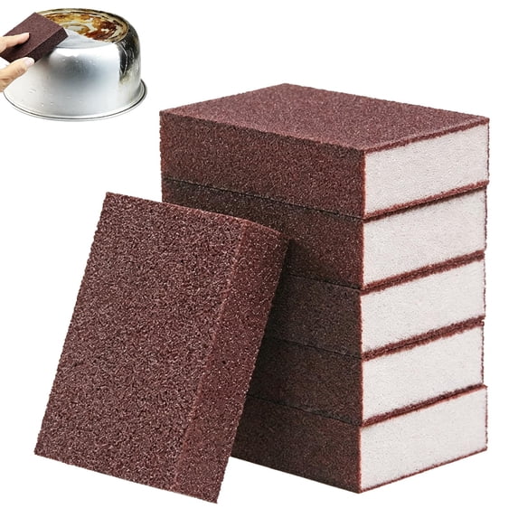 6PCS Magic Cleaning Sponge, Heavy-Duty Pot Scrubber Scouring Pad for ...