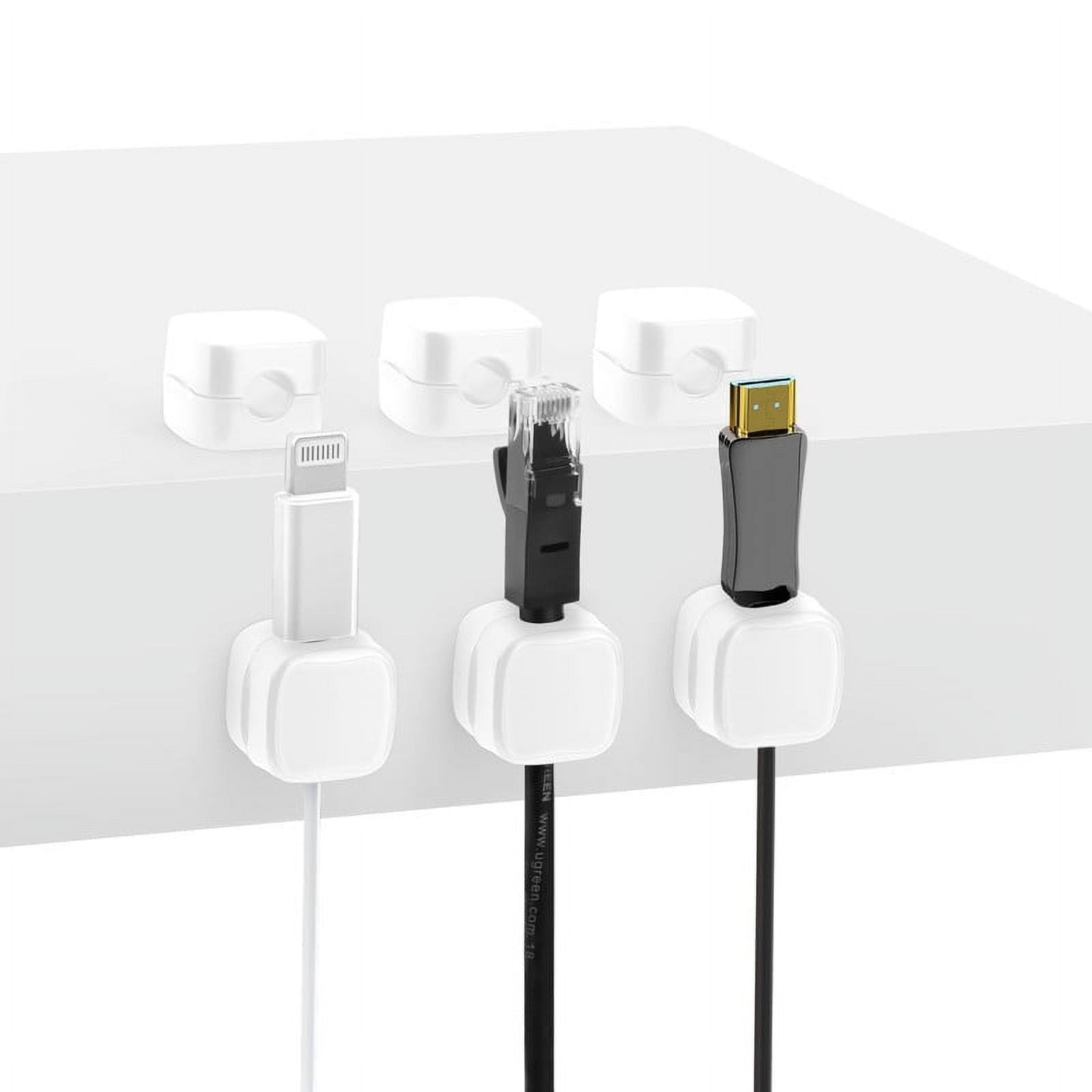 6PCS Magnetic Design Desktop Cable Management Clip White; Desktop cable ...