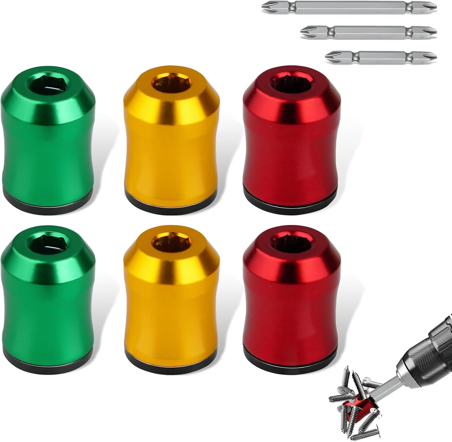 6PCS Magnetic Screw Holder, Magnetic Screw Ring Screwdriver Head ...