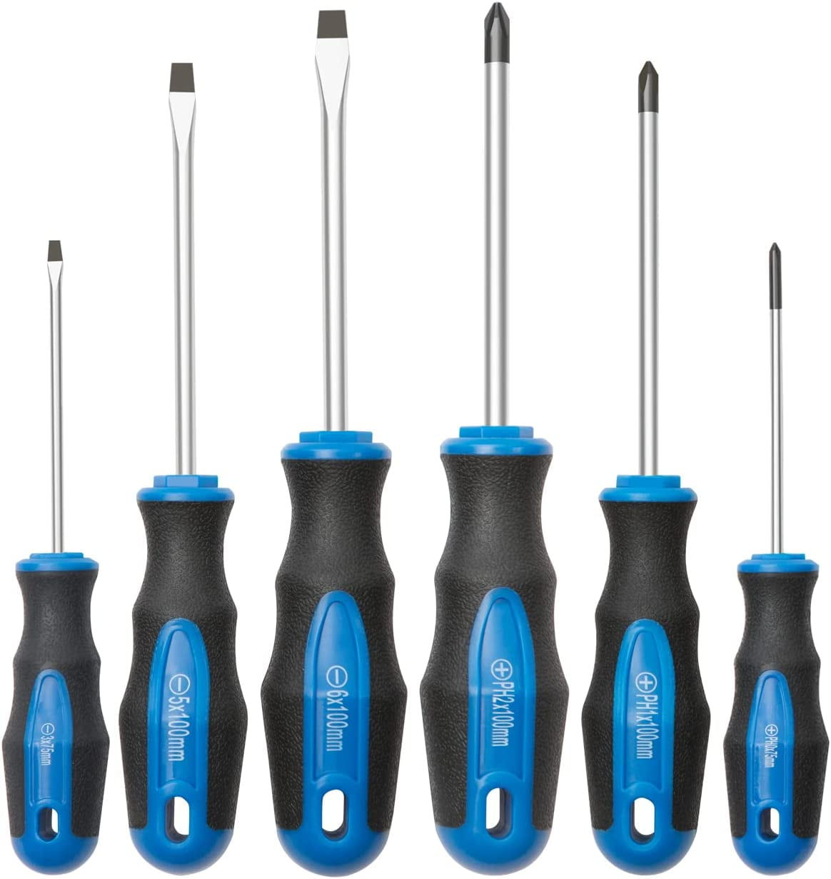 6PCS Magnetic Tip Screwdriver Set, 3 Phillips and 3 Flat, Professional ...