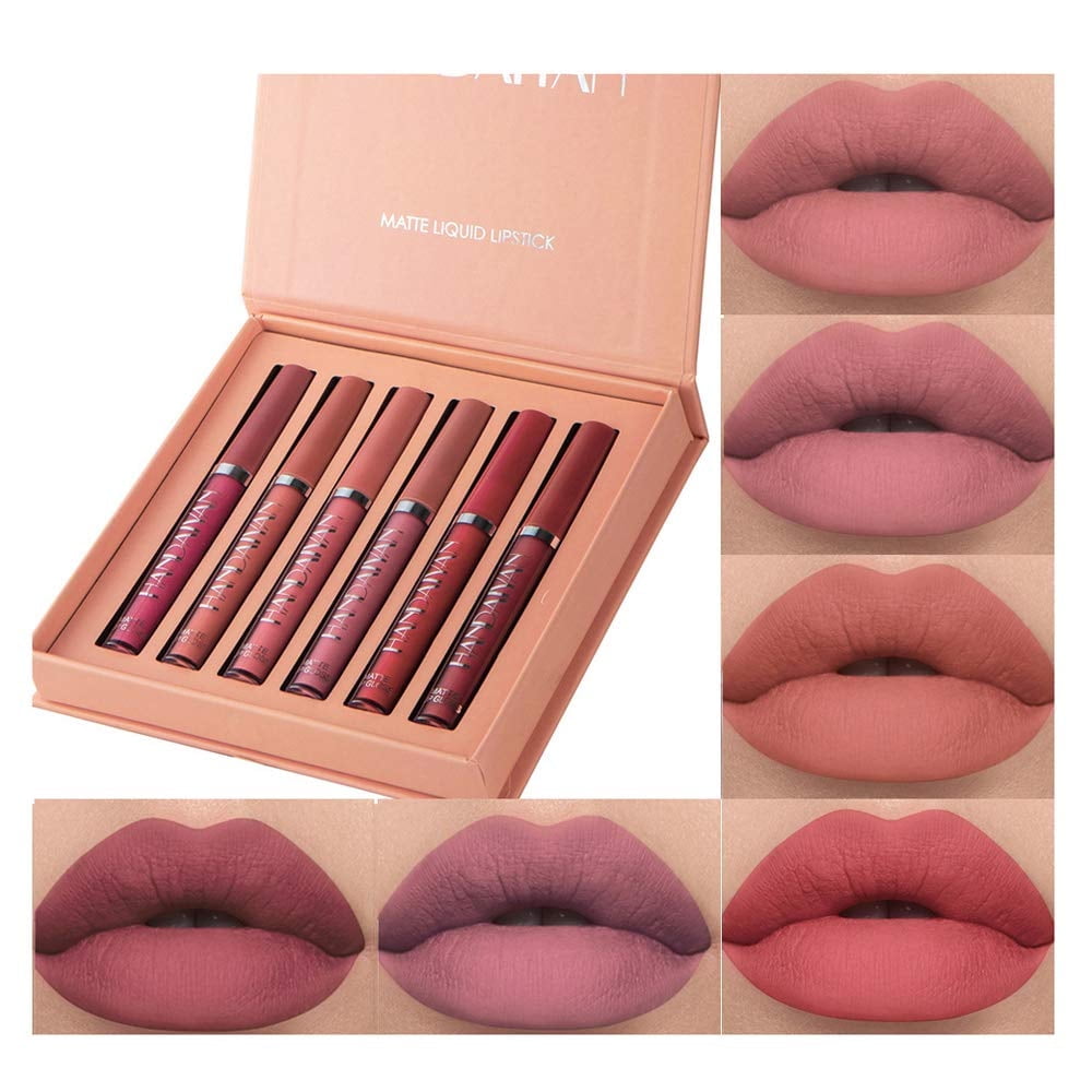 6PCS Matte Liquid Lipstick Makeup Set, Matte liquid Long-Lasting Wear Non-Stick Cup Not Fade ...