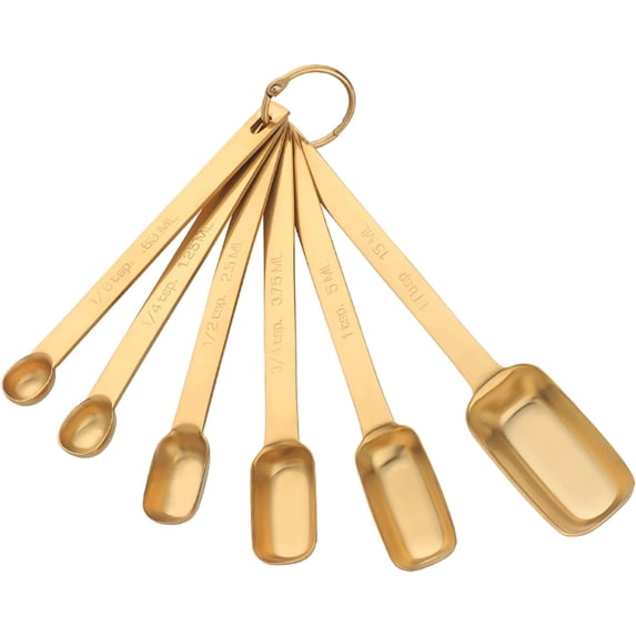 6PCS Measuring Spoons Set, Premium Heavy Duty Stainless Steel Metal ...