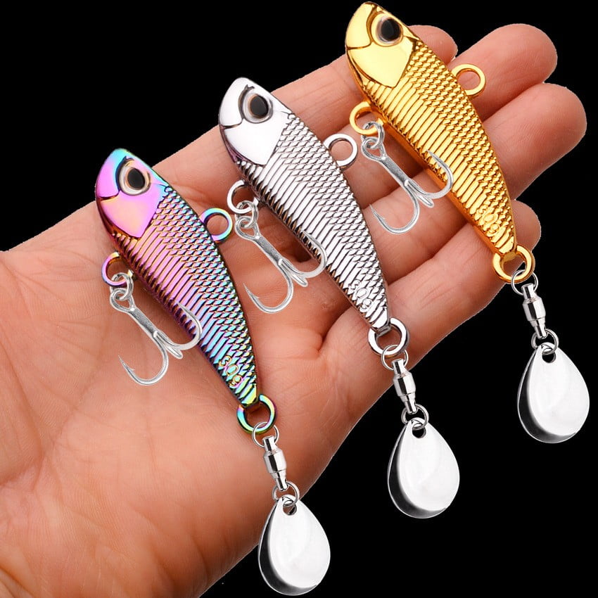 6PCS Metal Vib Vibration Fishing Lures Wobble Rotating 7g-30g Spinner ...