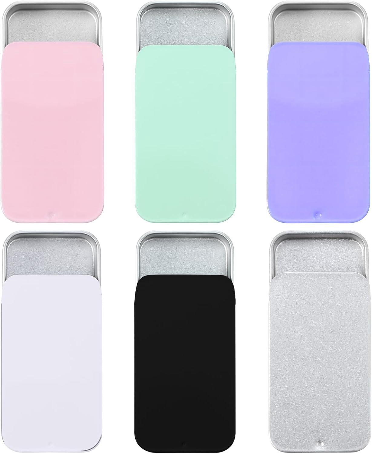 6PCS Mini Metal Tin Box, Slide Top Tin Box Containers Rectangular 2.36× ...