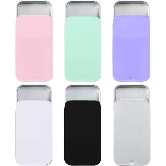 6PCS Mini Metal Tin Box, Slide Top Tin Box Containers Rectangular 2.36× ...