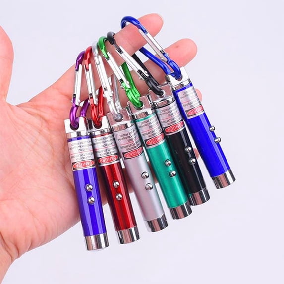 6PCS Mini Red Laser Pointer Cat Toy Interactive Training Tools White ...