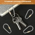 6PCS Mini Titanium Locking Carabiner,Small Sturdy D-Ring Keychain Clip ...